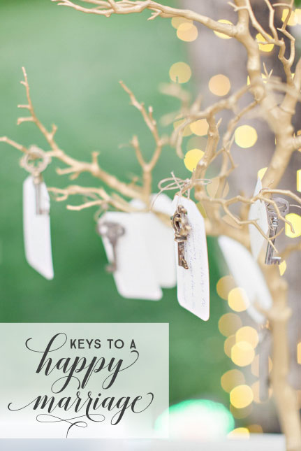 DIY Keys to a Happy Marriage Centerpiece - Handmade and Homegrown